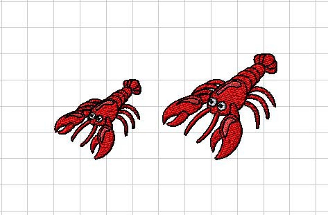 Mini Lobster Machine Embroidery Design | Snapback Caps, Beanies ...