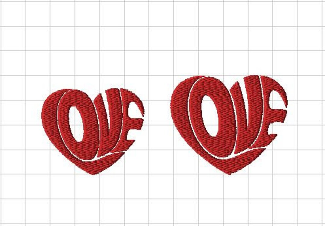 Love Heart | Mini Machine Embroidery Design | Digital Product | 10 ...