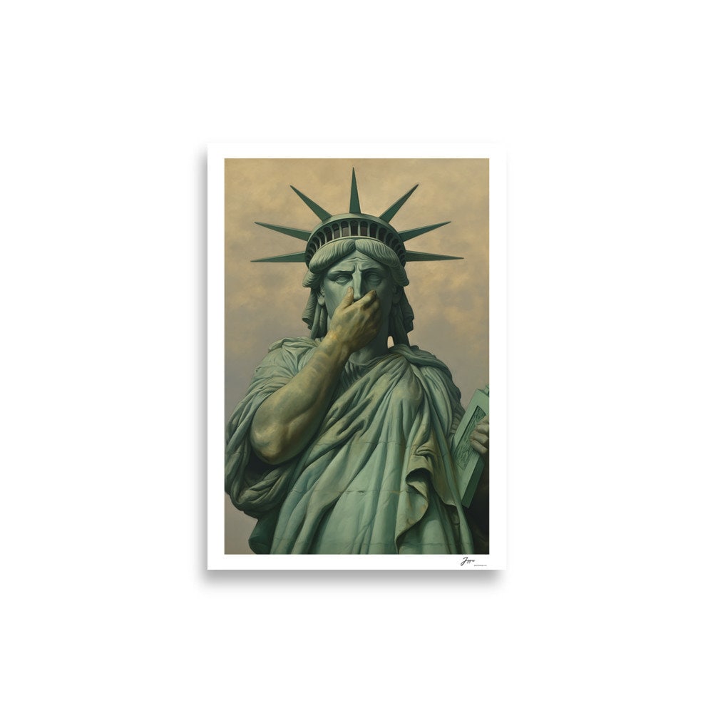 Statue of Liberty Funny Poster Funny Bathroom Prints Classical Painting ...