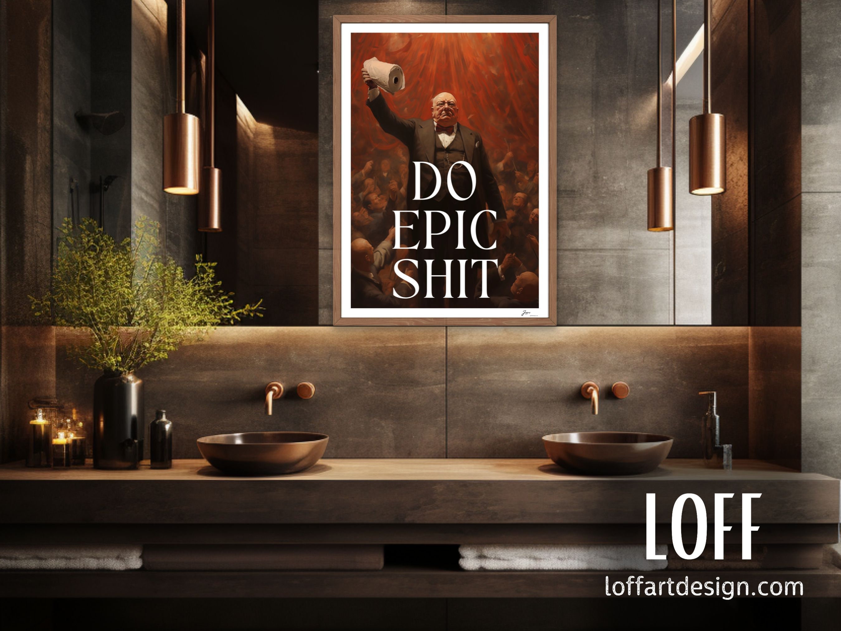 Winston Churchill Art Poster Epic Shit Political Satire Witty Art Funny ...