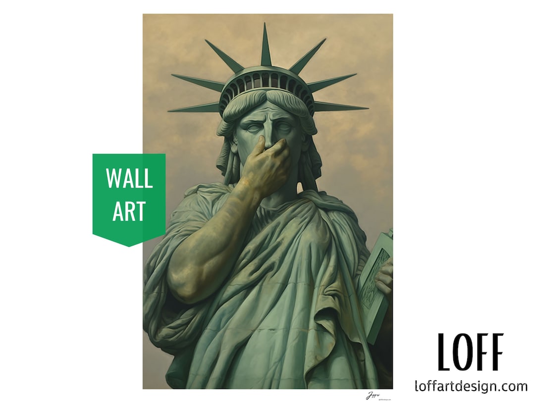 Statue of Liberty - Funny Poster - Funny Bathroom Prints Classical ...