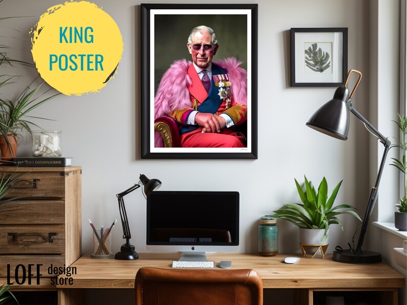 King Charles Iii's Coronation in Feathers, Art Print, British Royal ...