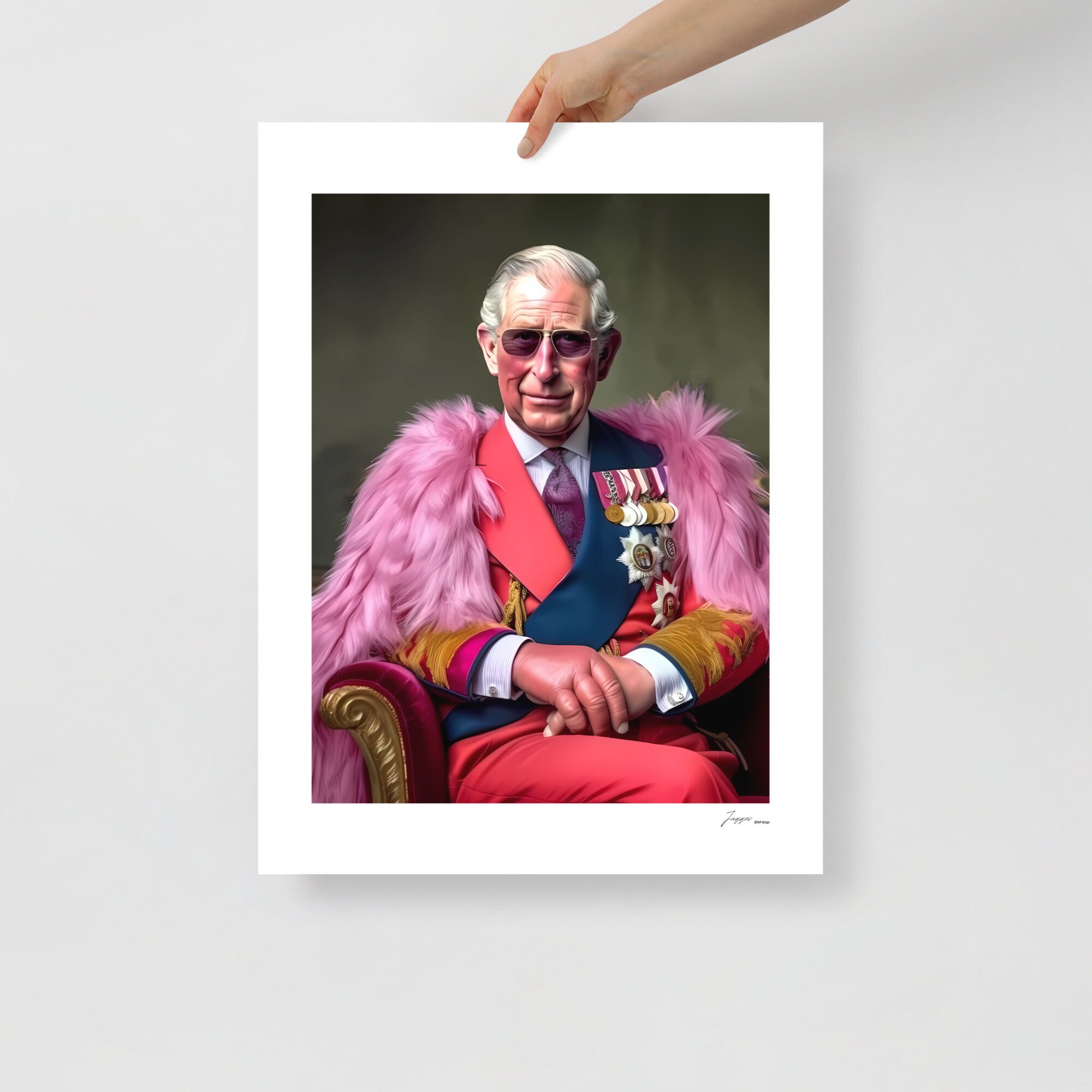 King Charles Iii's Coronation in Feathers, Art Print, British Royal ...