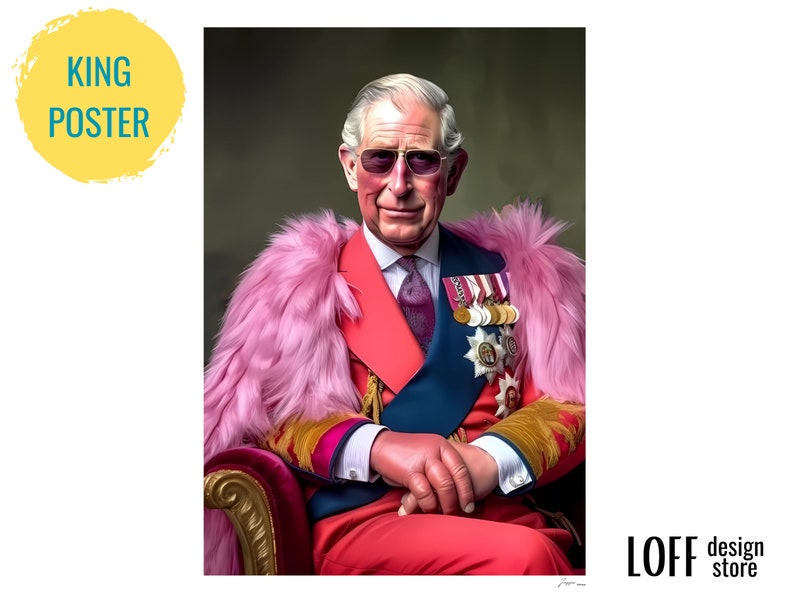 King Charles Iii's Coronation in Feathers, Art Print, British Royal ...