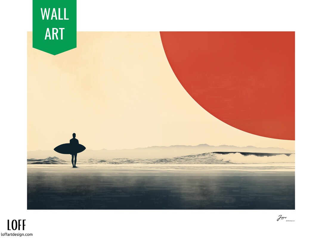 Wave Whispers - Poster - Beach Poster, Surf Art Print, Sunset Wall Art ...