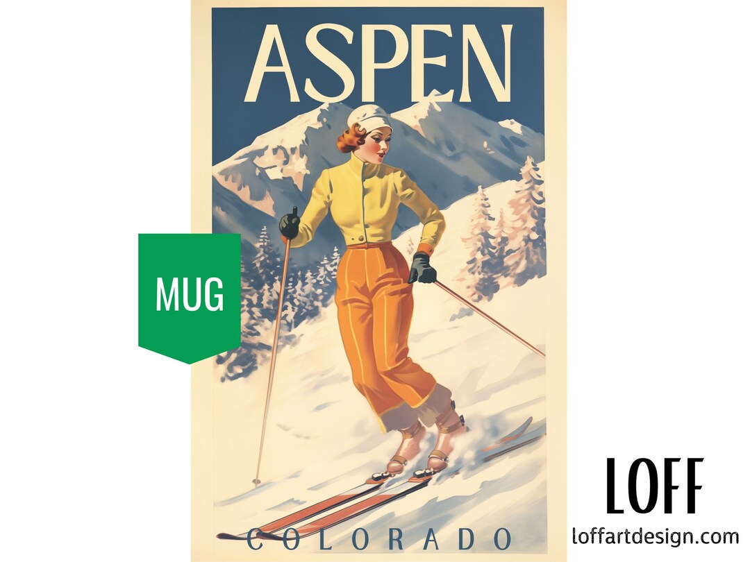 Aspen Mug Ski Resort Vintage Mug,perfect for Skiing Enthusiasts,unique ...