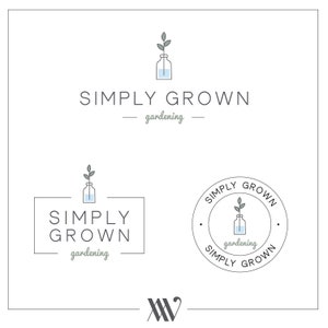 Simply Grown Logo, Custom Logo, Garden Logo, Plant Branding, Plant Logo ...
