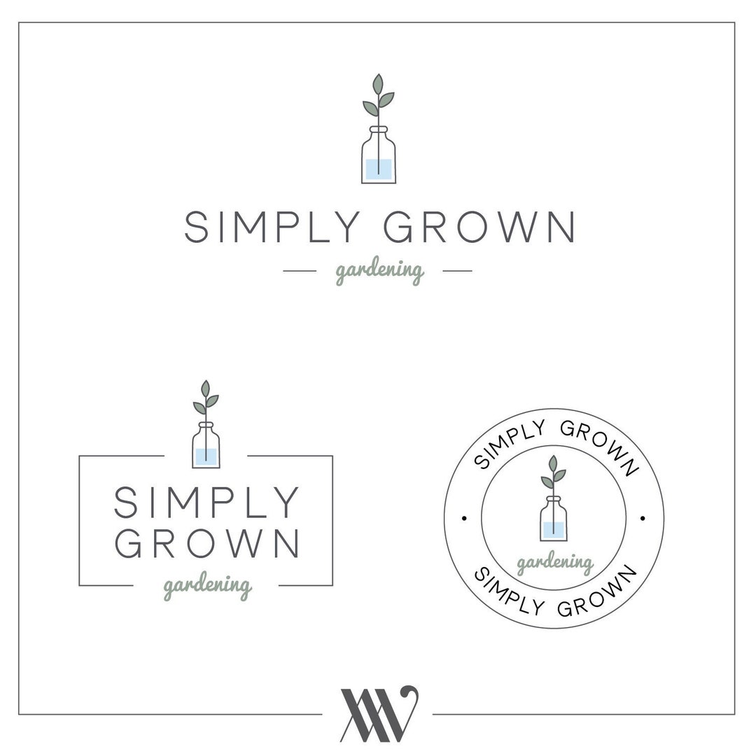 Simply Grown Logo, Custom Logo, Garden Logo, Plant Branding, Plant Logo ...