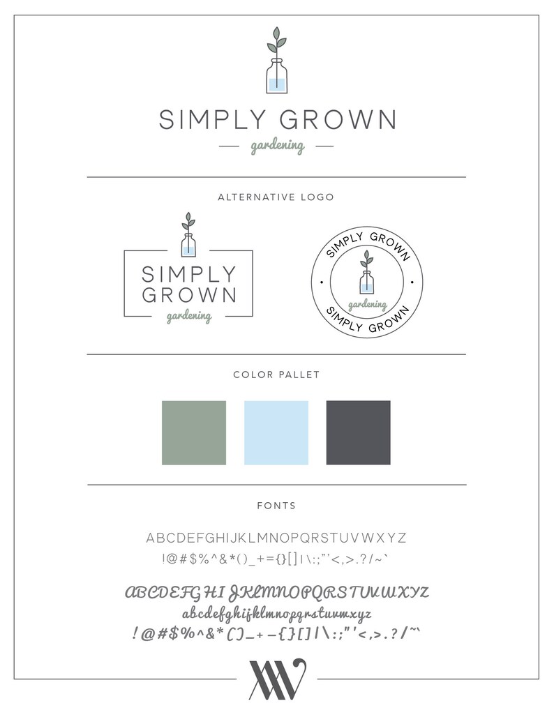 Simply Grown Logo, Custom Logo, Garden Logo, Plant Branding, Plant Logo ...