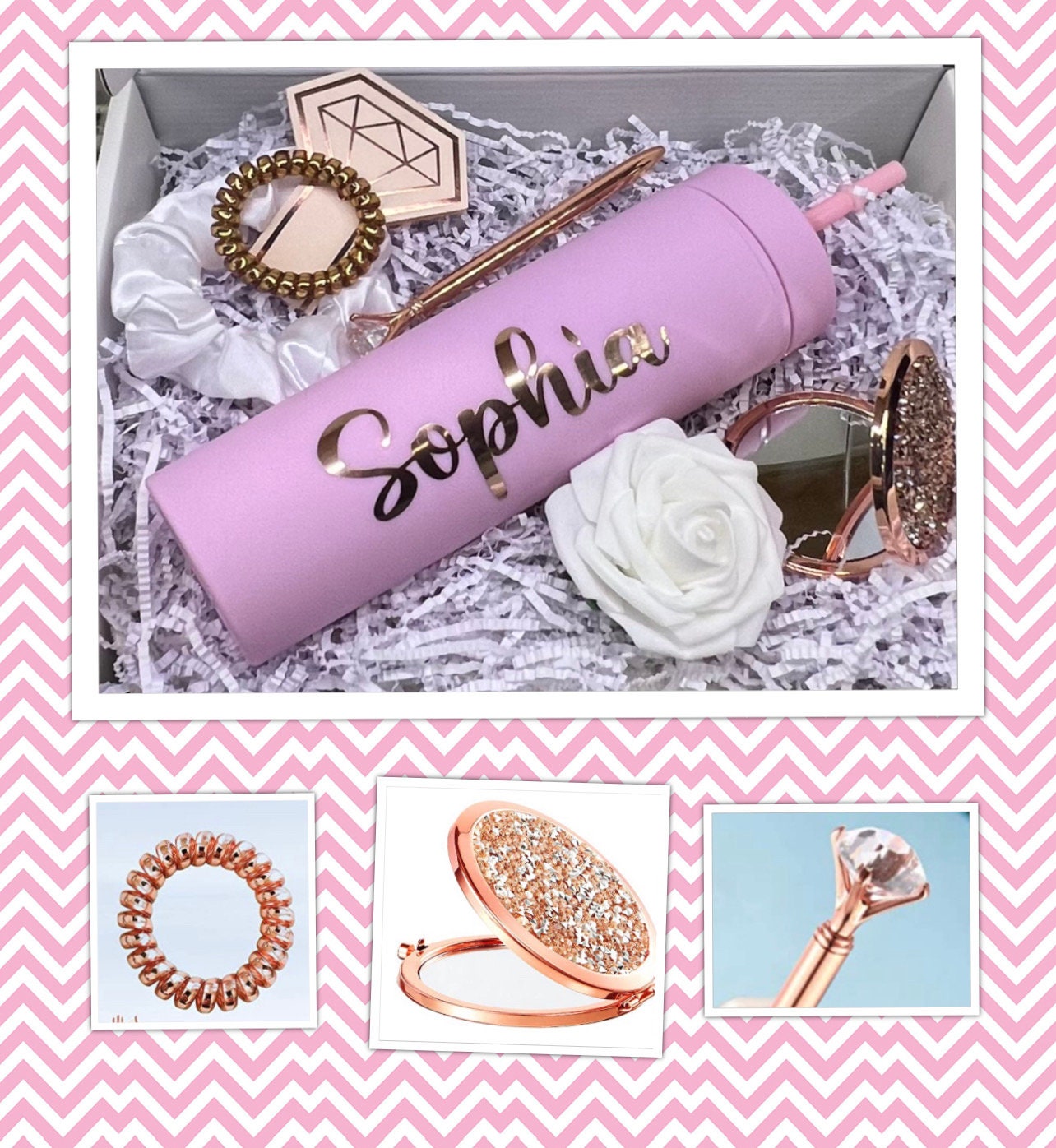 Bridesmaid Proposal Box, Bridal Shower Favor, Pink /rose Gold Proposal ...