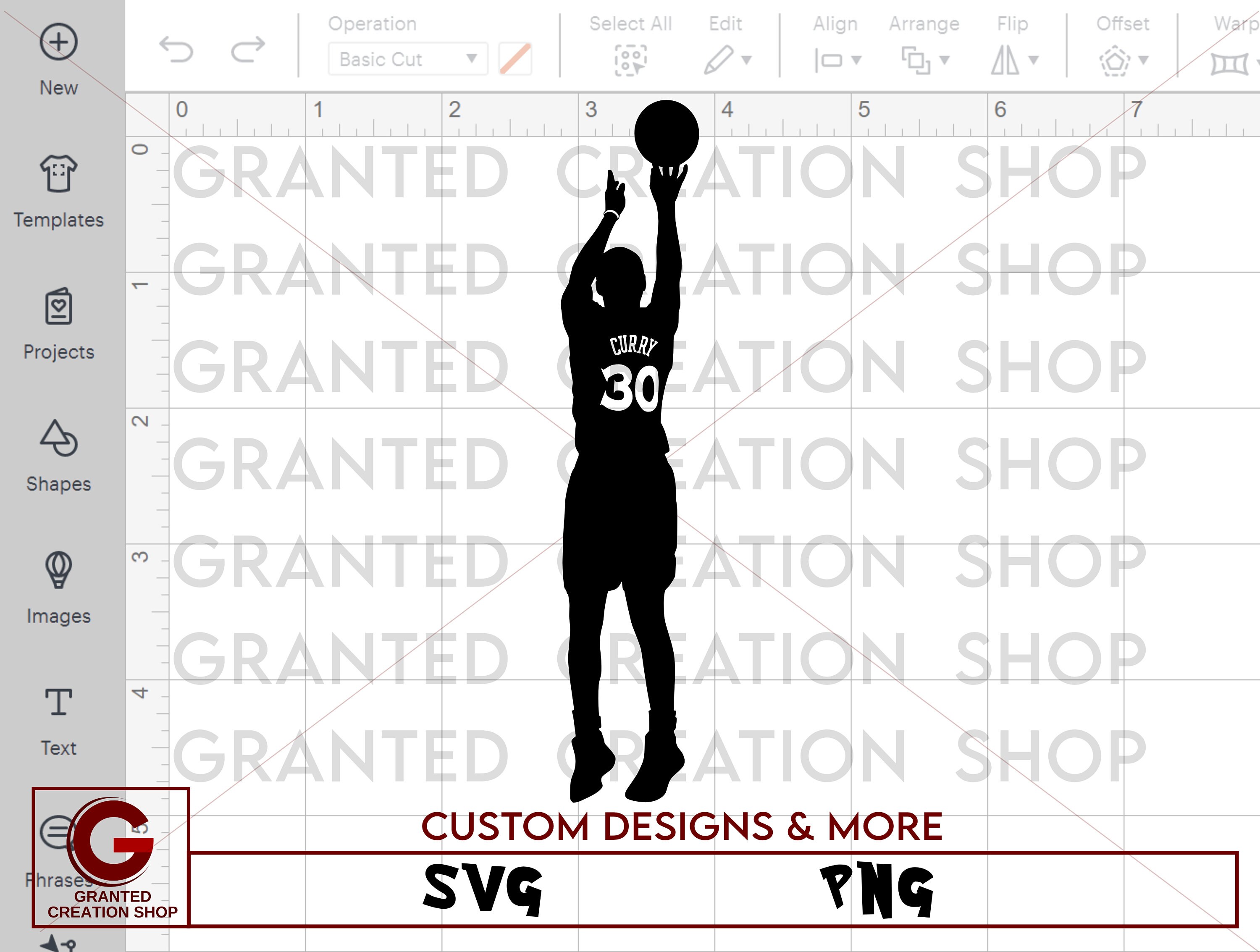 Steph Curry 30 SVG PNG Instant Download Cricut Silhouette Iron on Heat ...