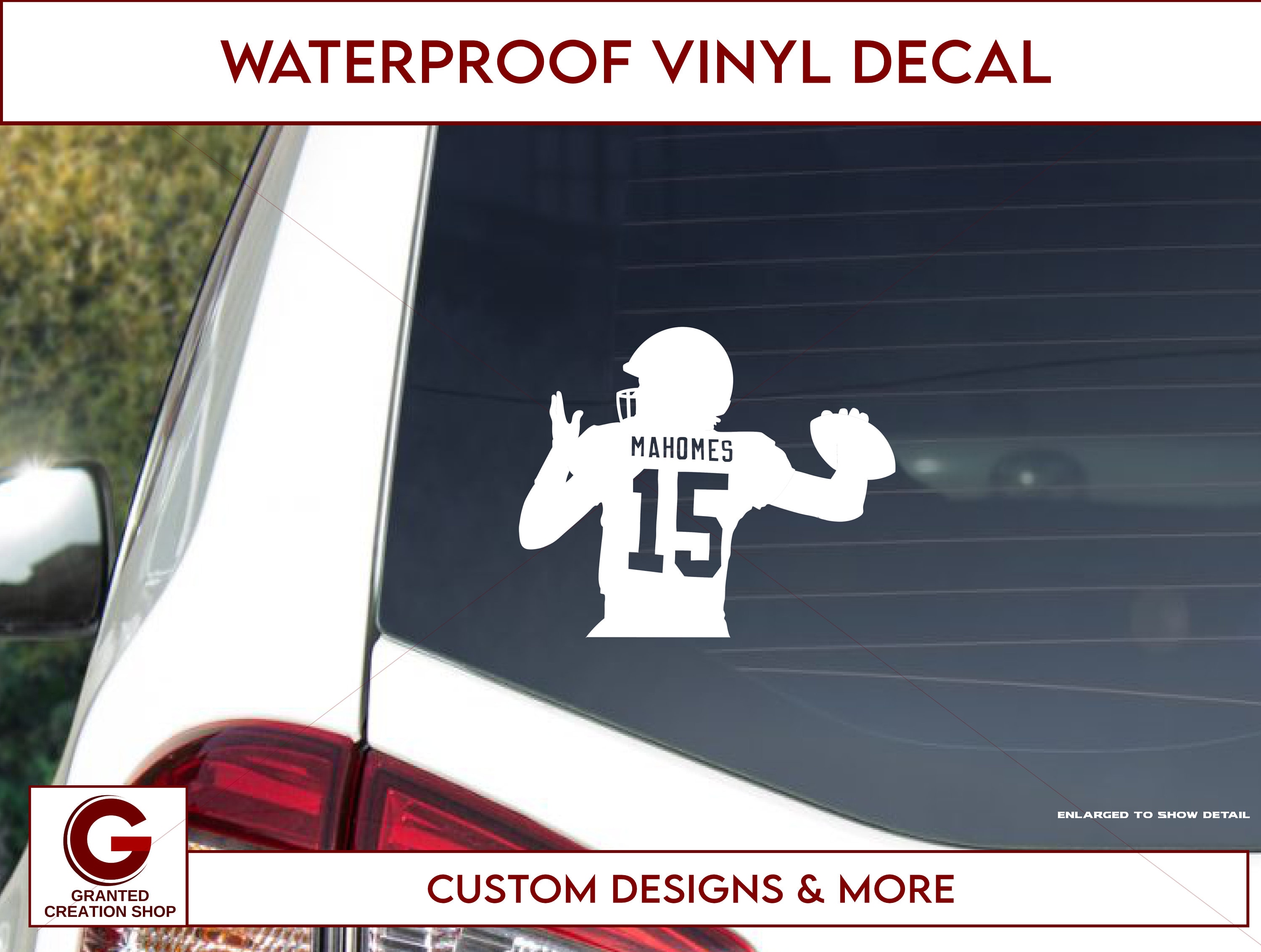 Patrick Mahomes Vinyl Decal Window Car WATERPROOF - Etsy