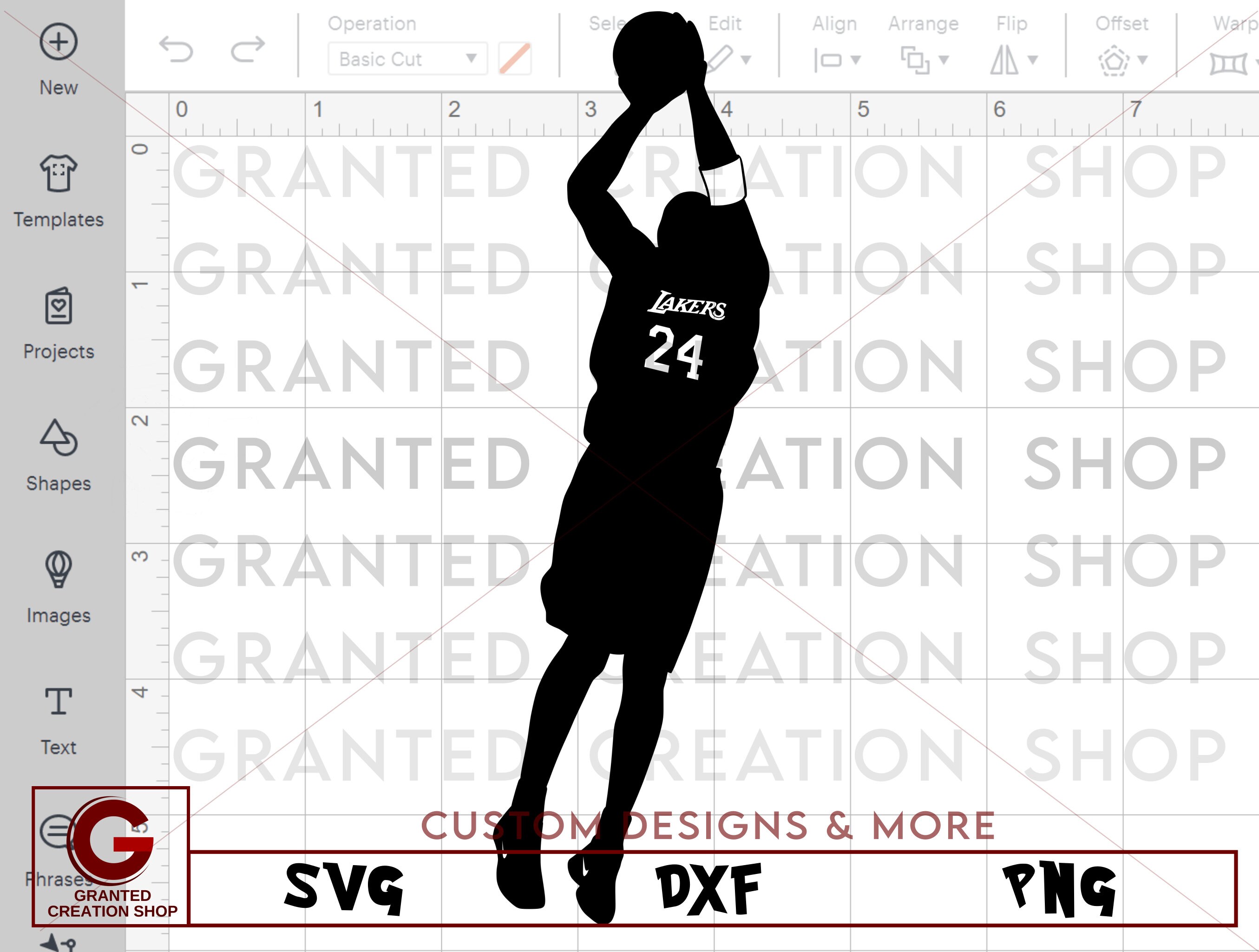 Kobe Bryant SVG DXF PNG #24 Instant Download Cricut Silhouette Iron on ...
