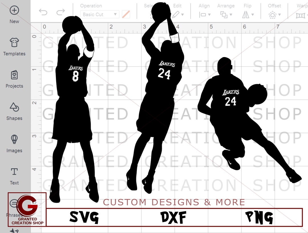3 Pack Kobe Bryant SVG DXF PNG Instant Download Cricut Silhouette Iron ...