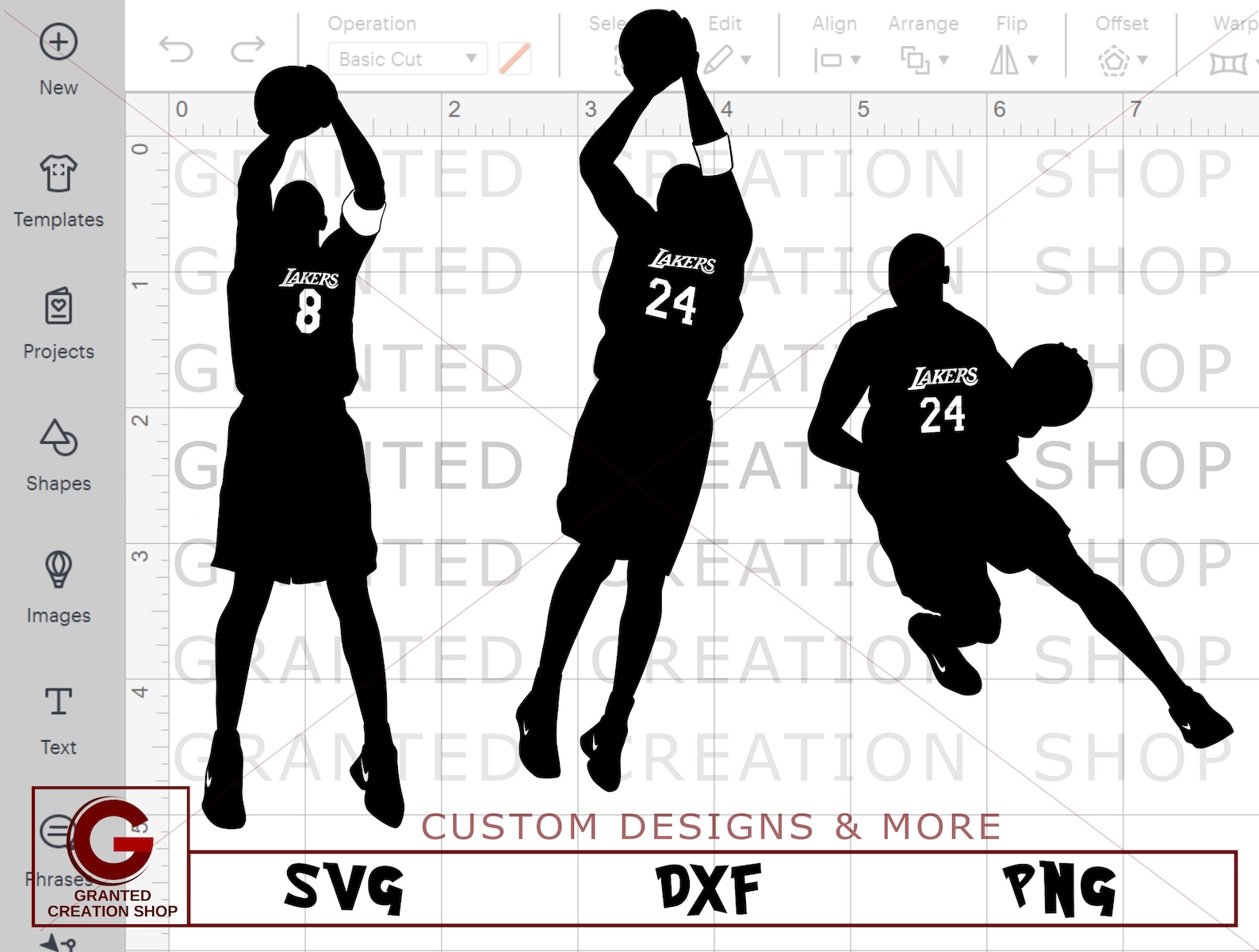 3 Pack Kobe Bryant SVG DXF PNG Instant Download Cricut Silhouette Iron ...