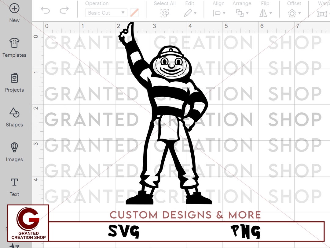 Brutus Buckeye SVG PNG Instant Download Cricut Silhouette Iron - Etsy