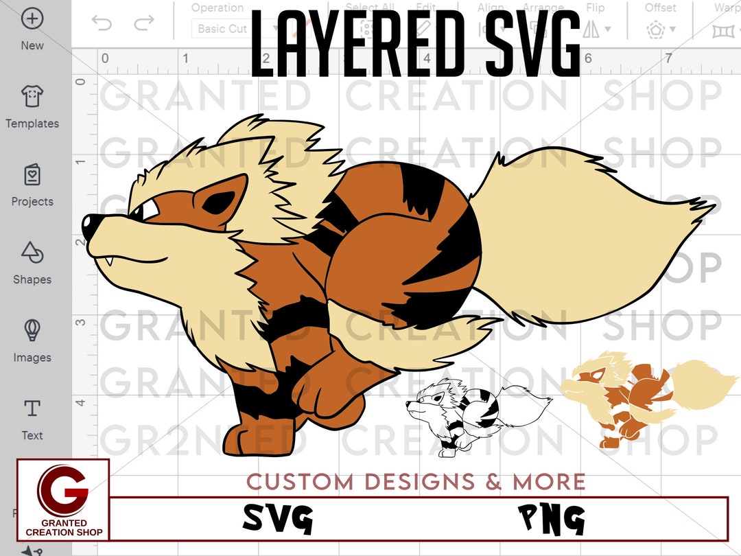 Arcanine Layered SVG PNG Instant Download Cricut Silhouette Iron on ...