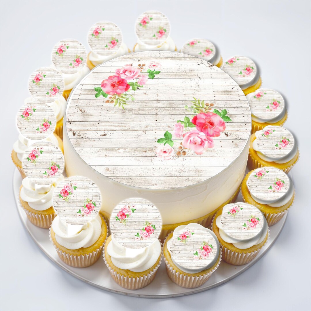 Gold Floral Border Wedding Anniversary Printed Customisable Edible ...