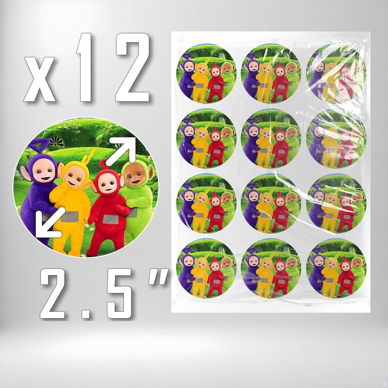 Teletubbies Purple Yellow Red Green Printed Customisable Edible Toppers ...