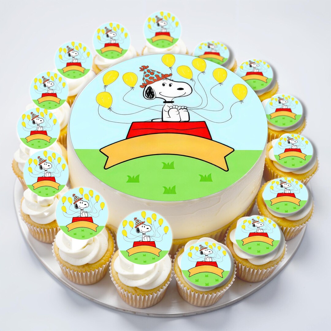 Snoopy Peanuts Beagle Balloons Party Hat Playroom Printed Customisable ...