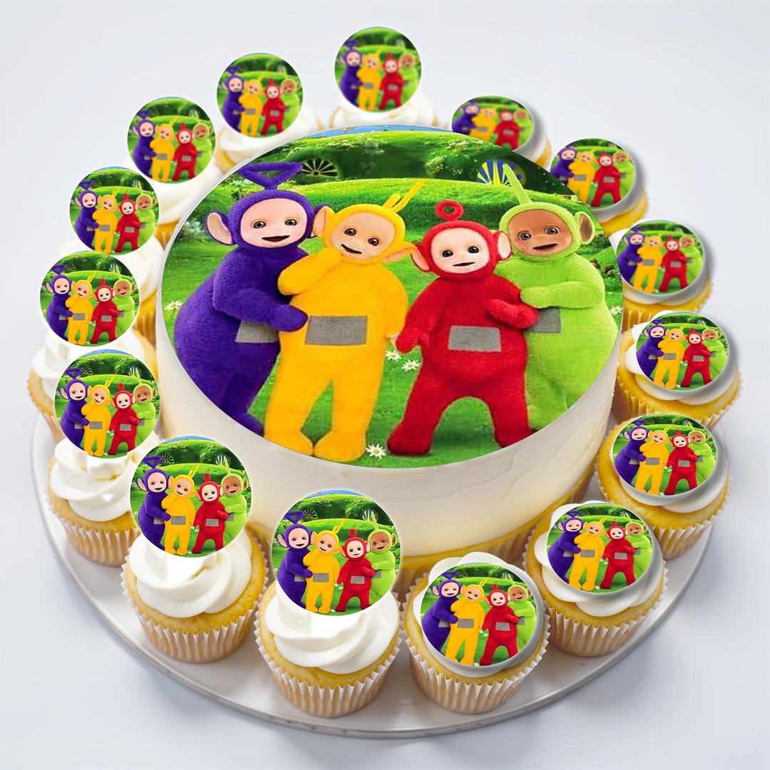 Teletubbies Purple Yellow Red Green Printed Customisable Edible Toppers ...