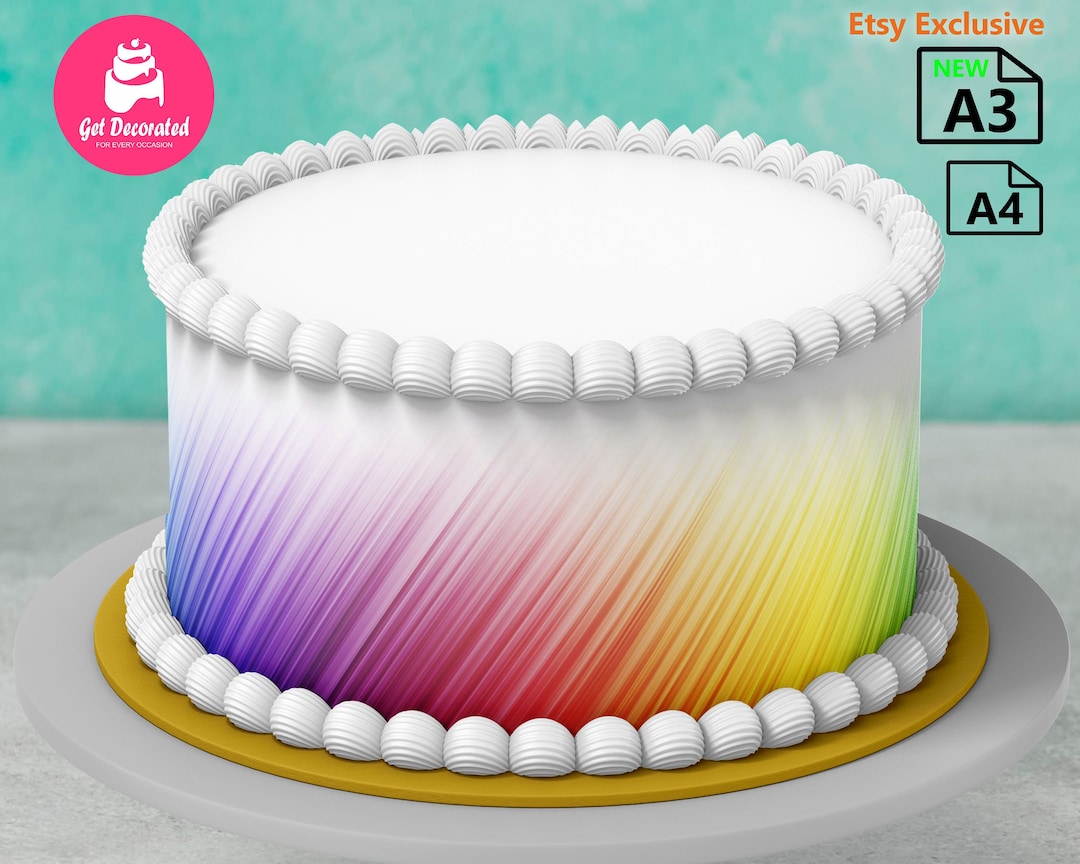 Edible Cake Icing Side Wrap Decoration Printed Design Birthdays ...