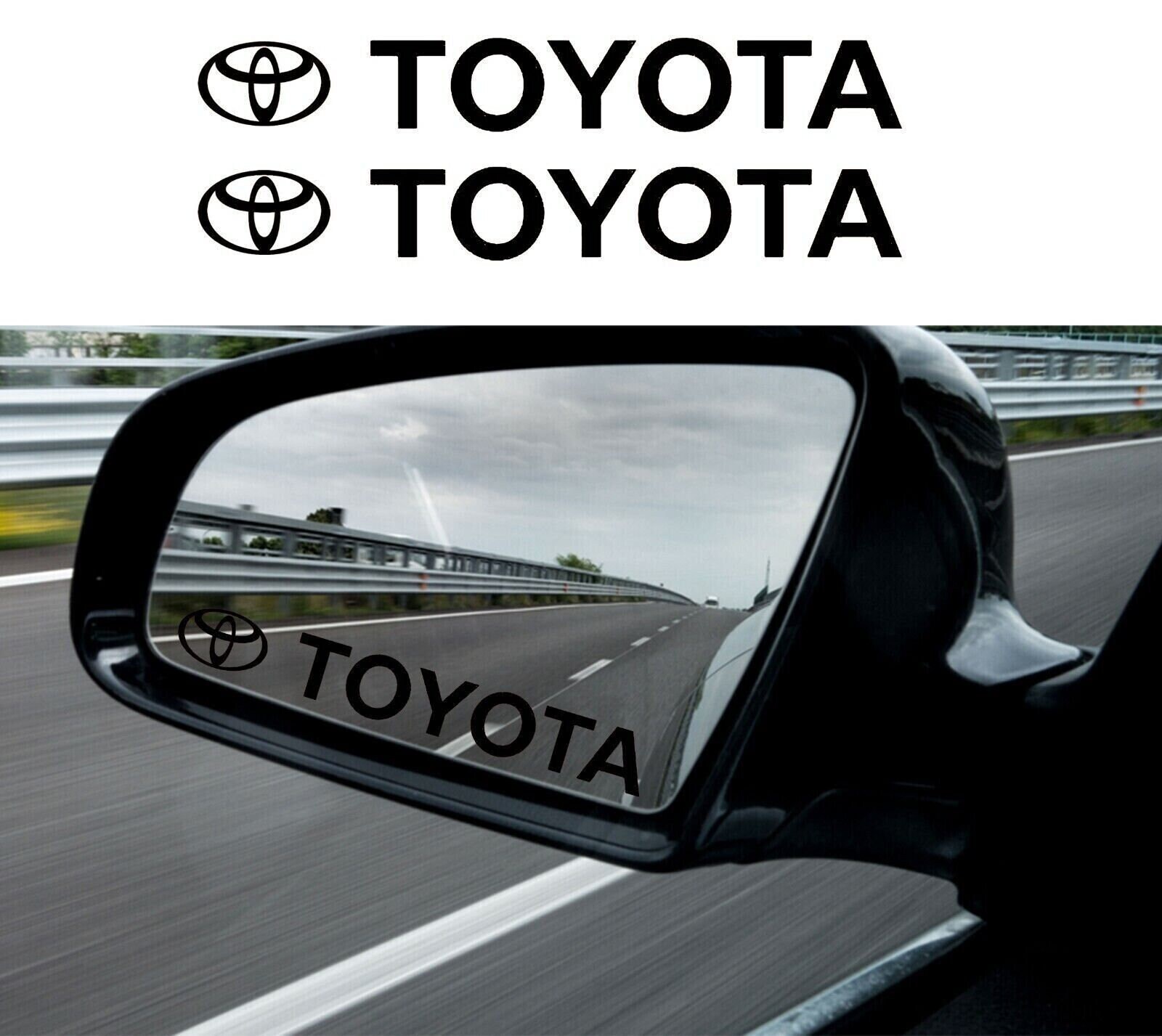 2 X Toyota Side Mirror Quality Decal Sticker 100mm (black White) - Etsy
