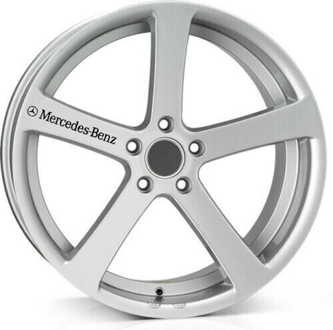 6 X Mercedes Benz ALLOY WHEEL Quality Vinyl Decal Sticker 100mm Long ...