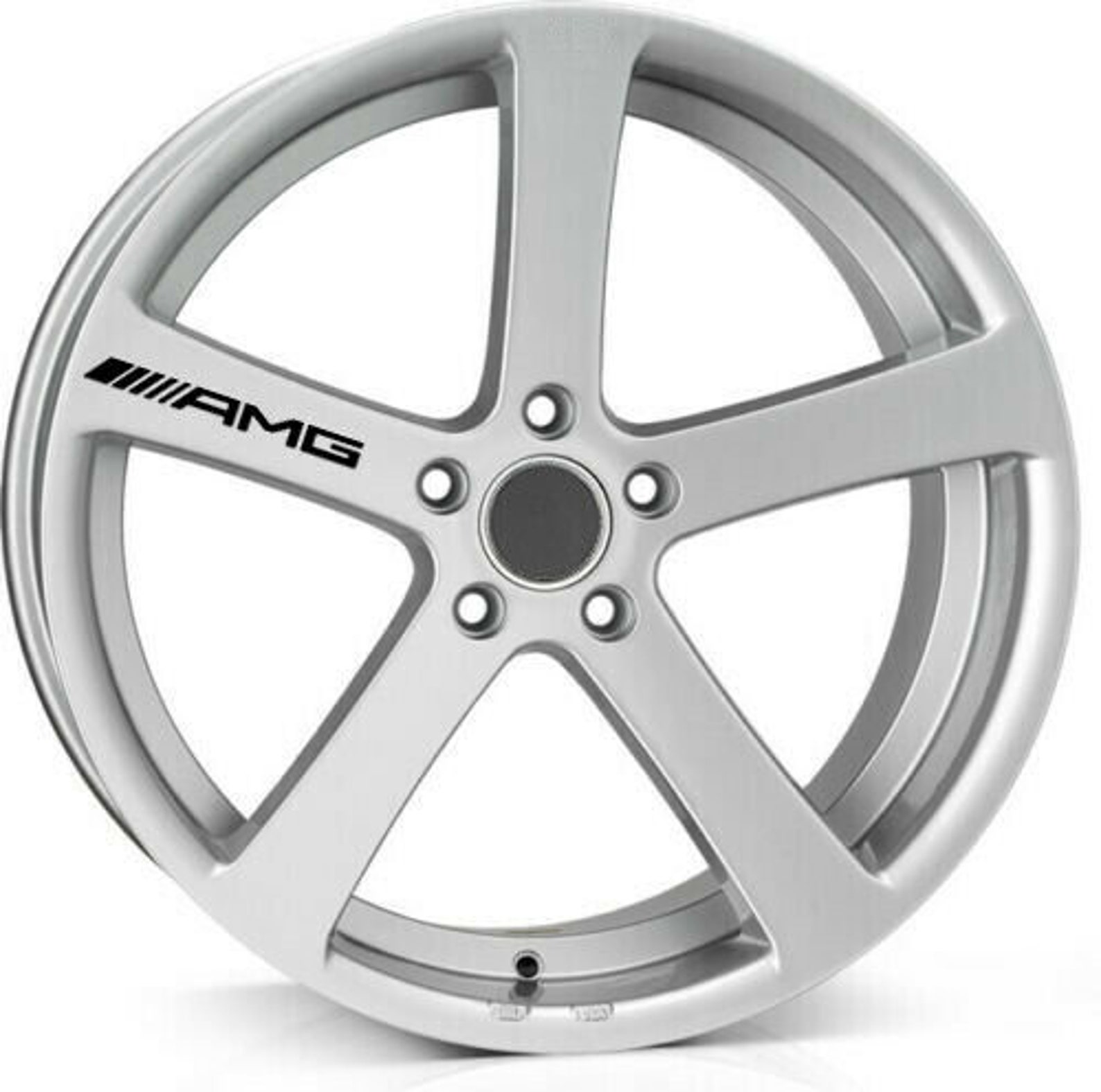 6x AMG ALLOY WHEEL Quality Vinyl Decal Sticker 100mm Long (black Whie ...