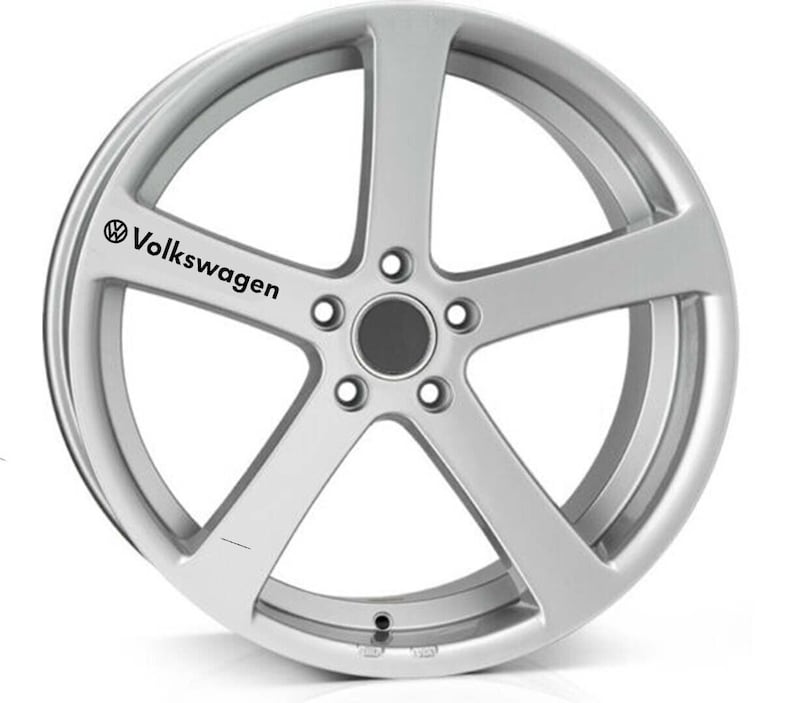 6 X VW Side Alloy Wheel Quality Decal Sticker 100mm (black White Red ...