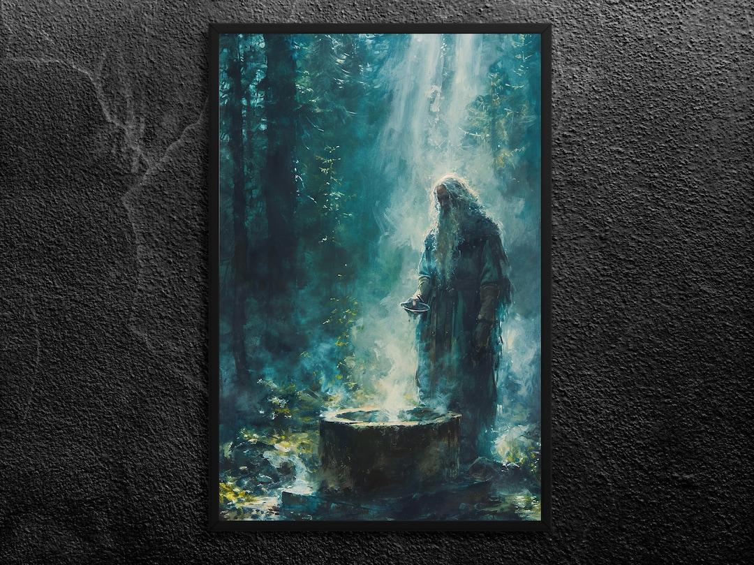 The Dagda's Solitude: All-father God of Abundance Tending the Cauldron ...