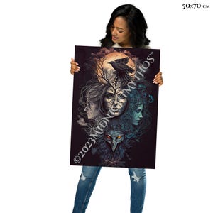 Hecate (hekate) Art Print: Triple Goddess, Three Realms and Night Wall ...