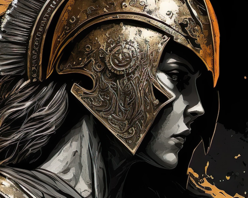 Athena Portrait Greek Goddess of Wisdom Courage Skill and - Etsy