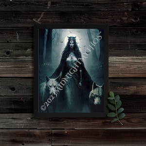 Hecate Portrait - Goddess of the Underworld in Moonlit Forest, Wild ...