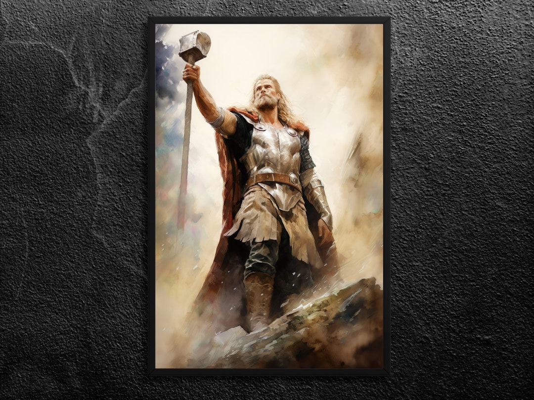 Brave and Mighty Thor: Protector of Humanity Holding Mjolnir God of ...