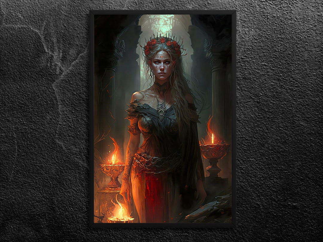 Persephone Art Print: Gothic Goddess of the Underworld, Greek Goddess ...