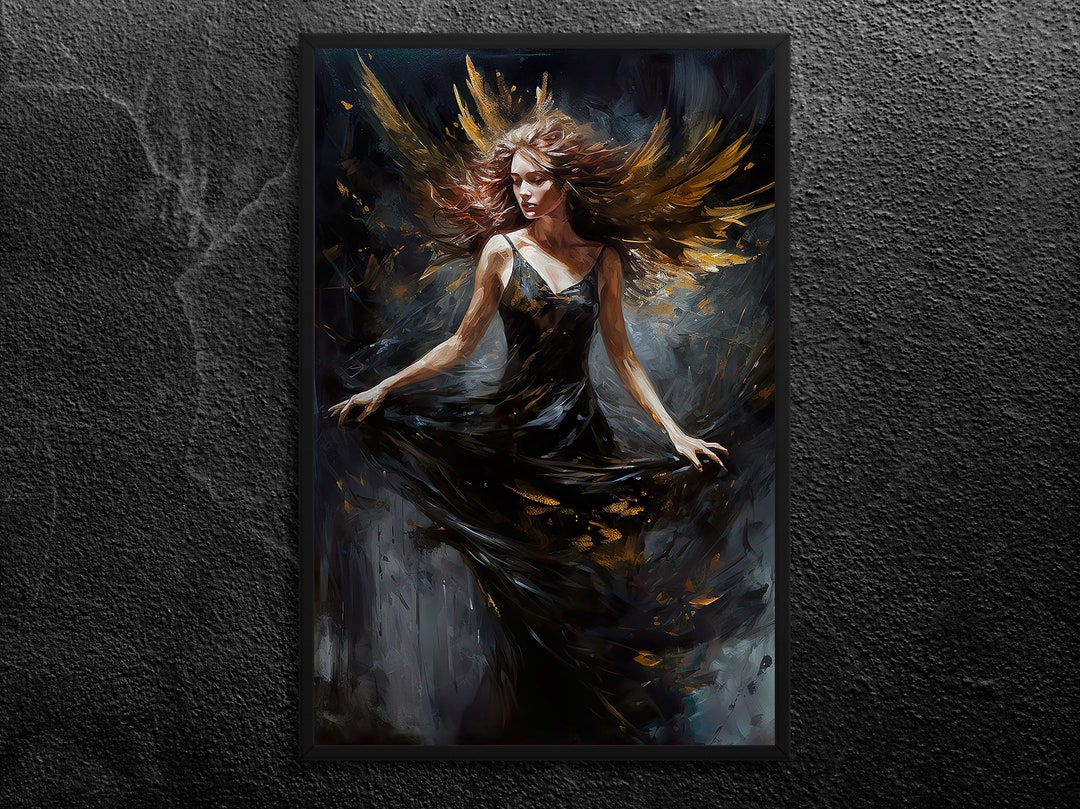 Goddess in Darkness: Nyx Portrait, Descent (II) - Oil and Charcoal ...