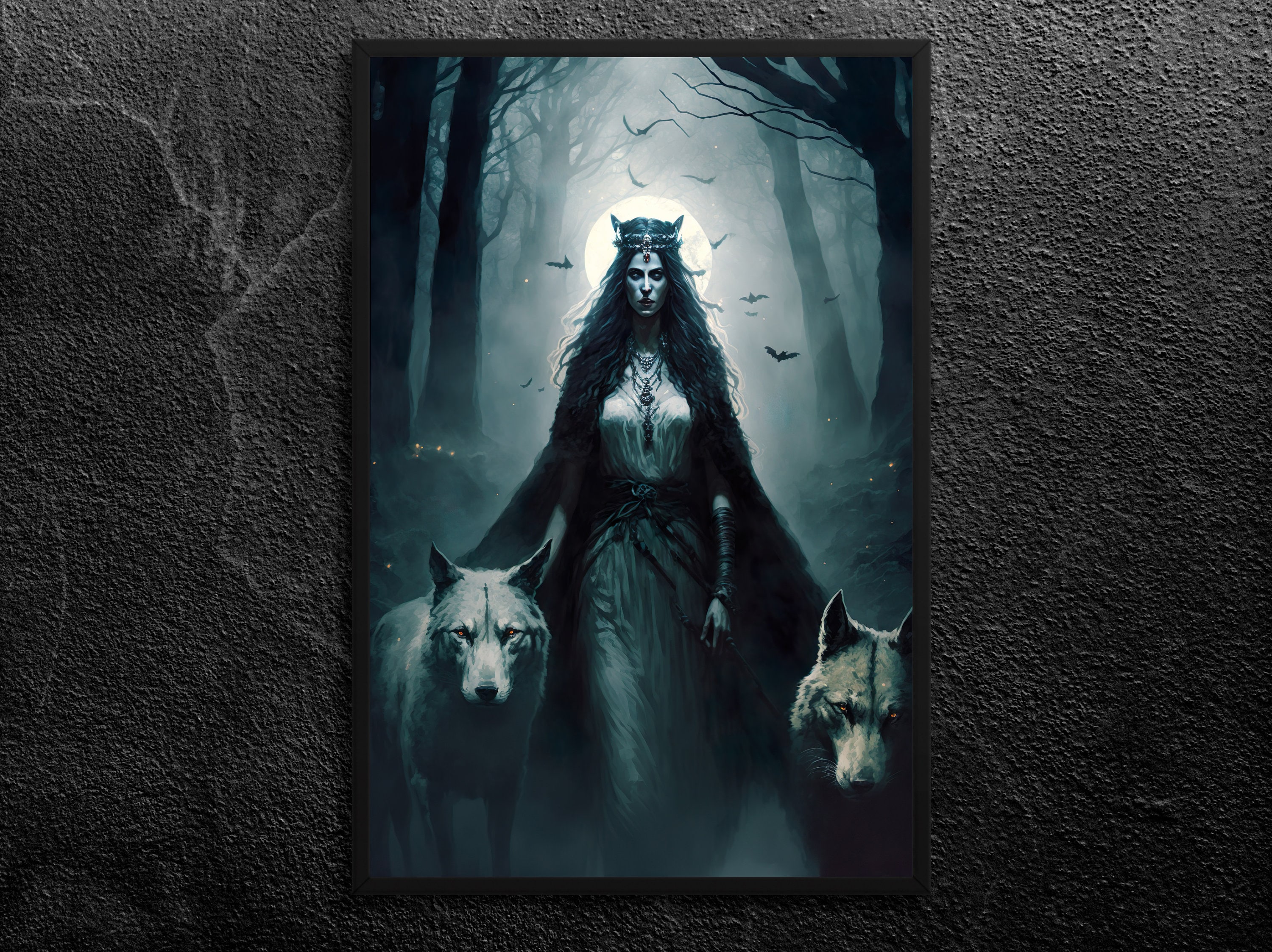 Hecate Portrait Goddess of the Underworld in Moonlit Forest - Etsy