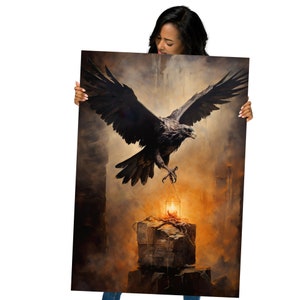 Raven Stealing Sun Art Print: Native American Folklore, Animal Wall Art ...