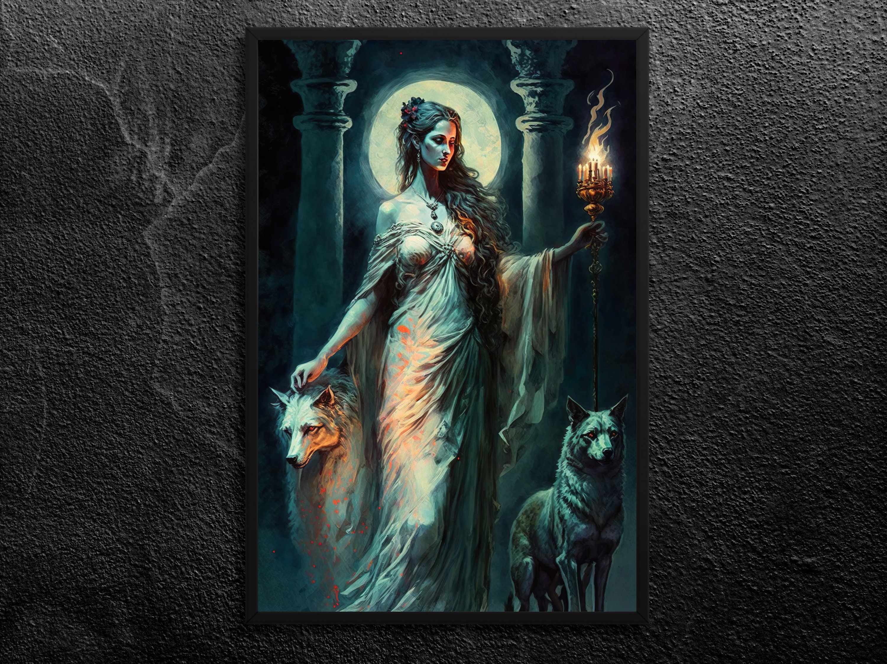 Hecate Gothic Full Moon Wild Dogs Torch Guide in the - Etsy