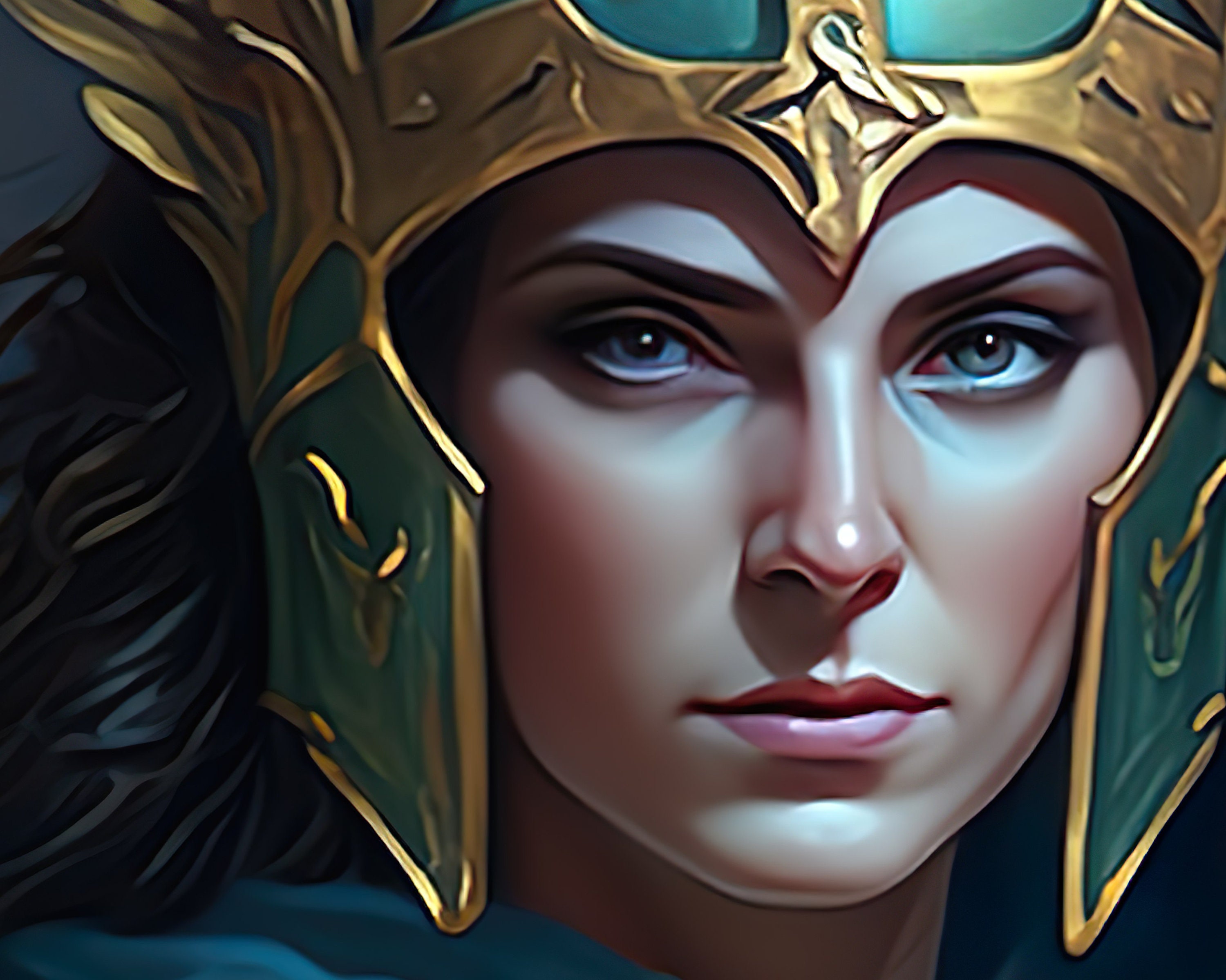 Athena Portrait: Warrior Greek Goddess Full Armor With Owl - Etsy