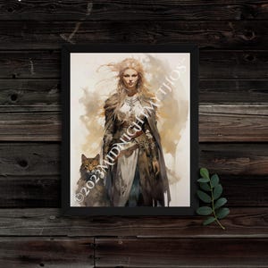 Freya (freyja) Art Print: Warrior, Love & Beauty Norse Goddess, Wall ...