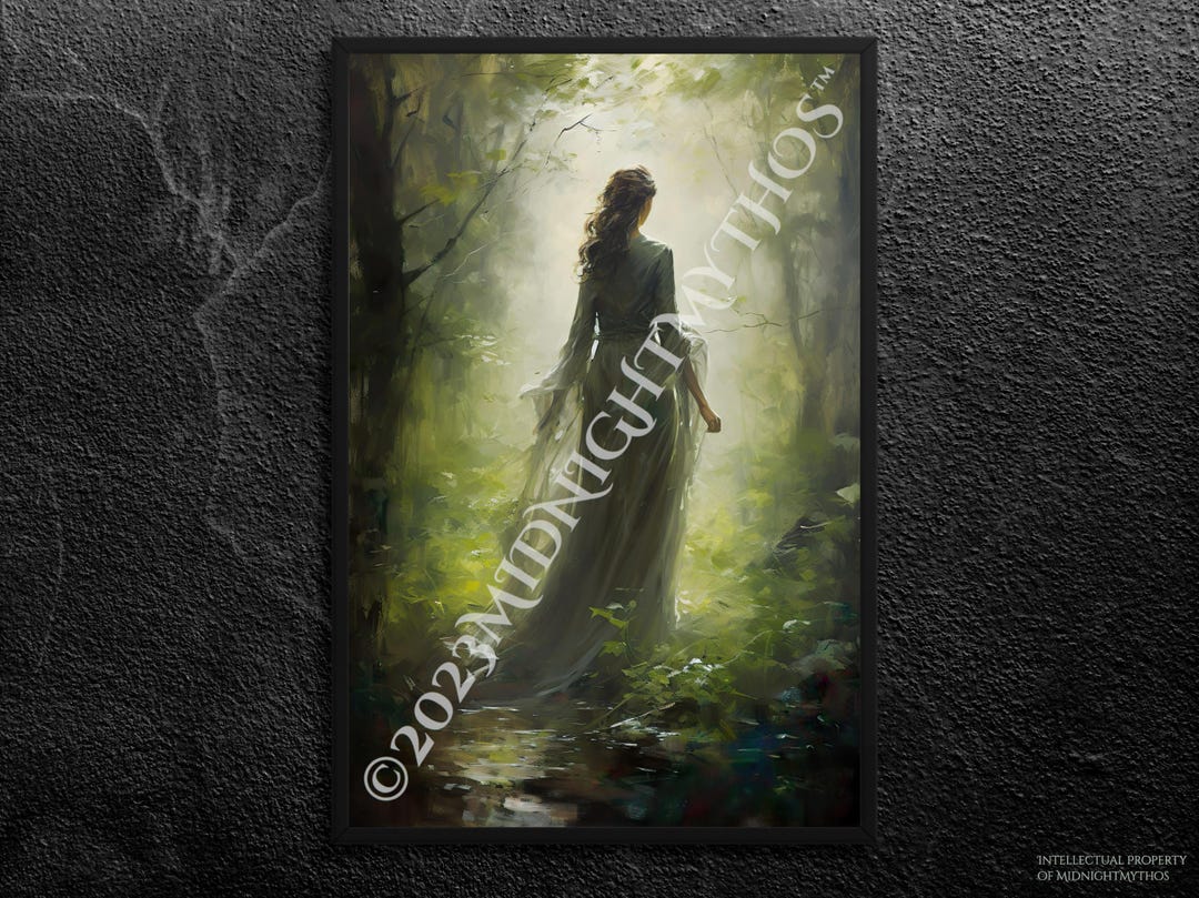 Danu Art Print: Celtic Goddess in Forest, Tuatha De Danann, Irish ...