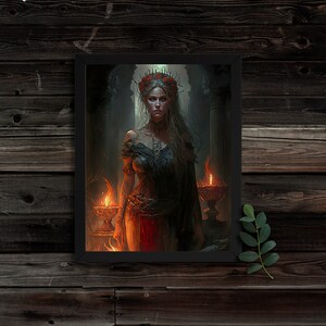 Persephone Art Print: Gothic Goddess of the Underworld, Moody Oil ...