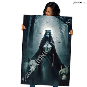 Hecate Portrait - Goddess of the Underworld in Moonlit Forest, Wild ...