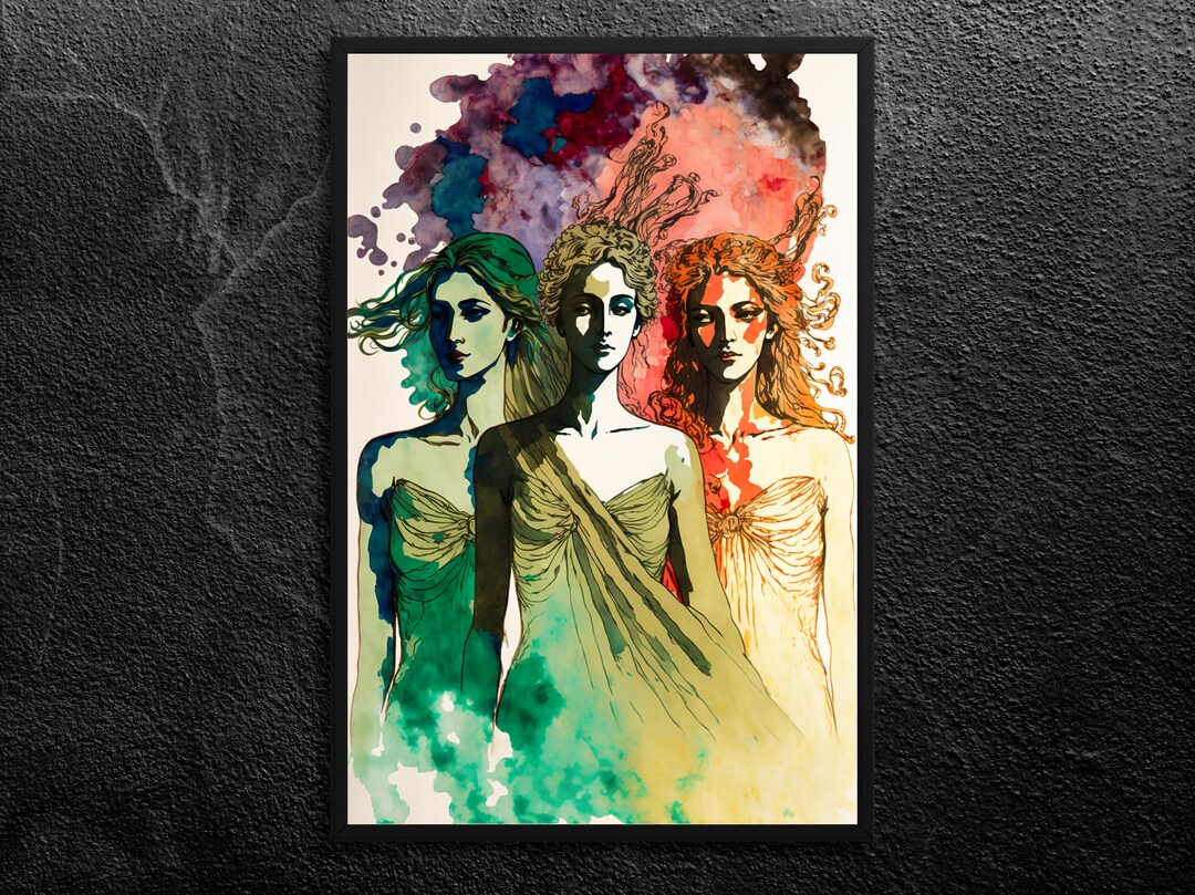 Three Fates Portrait: Clotho Lachesis Atropos Contemporary - Etsy