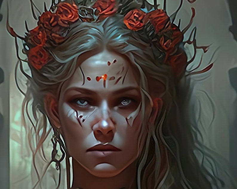 Persephone Art Print: Gothic Goddess of the Underworld, Greek Goddess ...