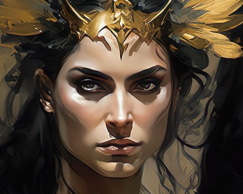 Nyx (nox) Art Print: Primordial Night Greek Goddess Wall Art (unframed ...