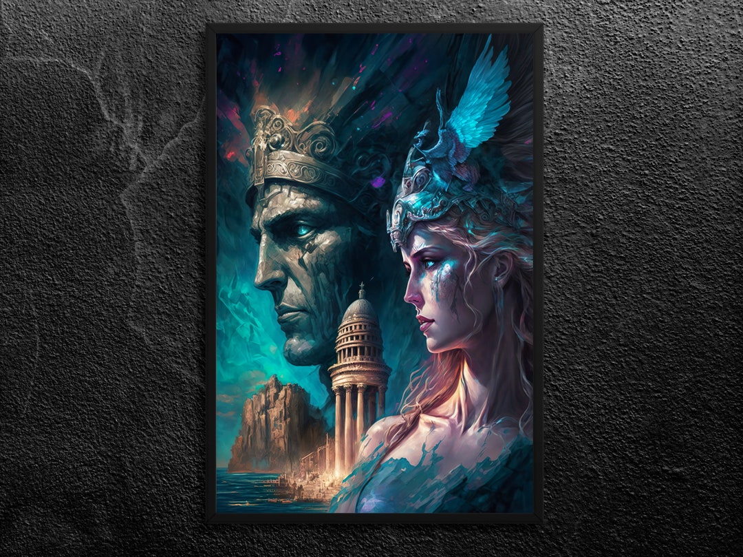 Athena and Poseidon Portrait: Contest for Athens Dramatic - Etsy
