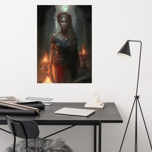 Persephone Art Print: Gothic Goddess of the Underworld, Moody Oil ...